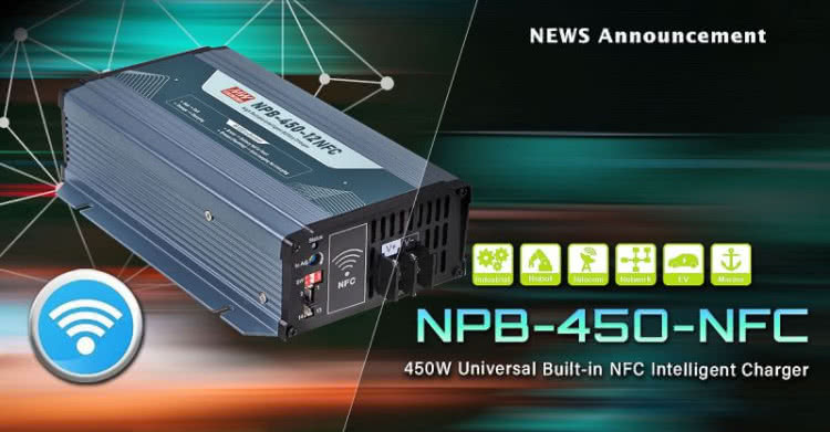 Uniwersalna ładowarka NPB-450 firmy Mean Well w wersji z komunikacją NFC
