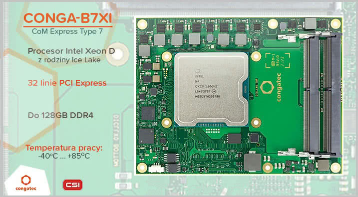 CSI S.A. conga-B7XI – Ultrawydajny moduł COMe type 7 Basic z Ice Lake