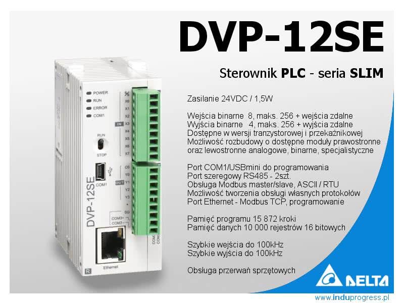 InduProgress Sterownik PLC DVP12SE z Ethernetem